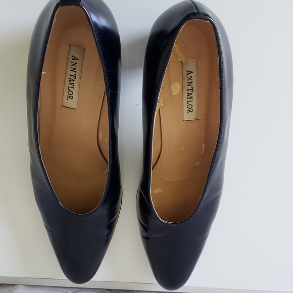Ann Taylor | Shoes | Ann Taylor Womens Smooth Black Leather Pumps Shoes ...